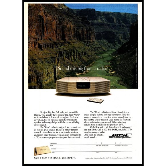 Bose | Art | 995 Bose Wave Radio Vintage Print Ad Grand Canyon Colorado ...